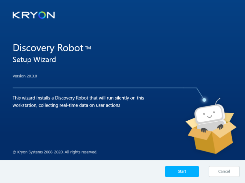 UI Setup Wizard of Discovery Robots